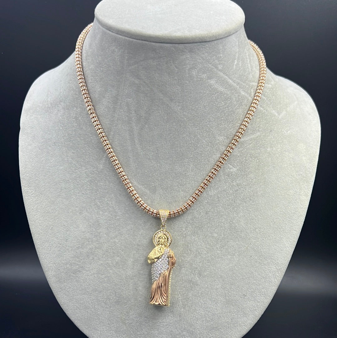 New Gold 14K Moon Ice Chain With Pendant by GO™ | Gustavo Oro 14k